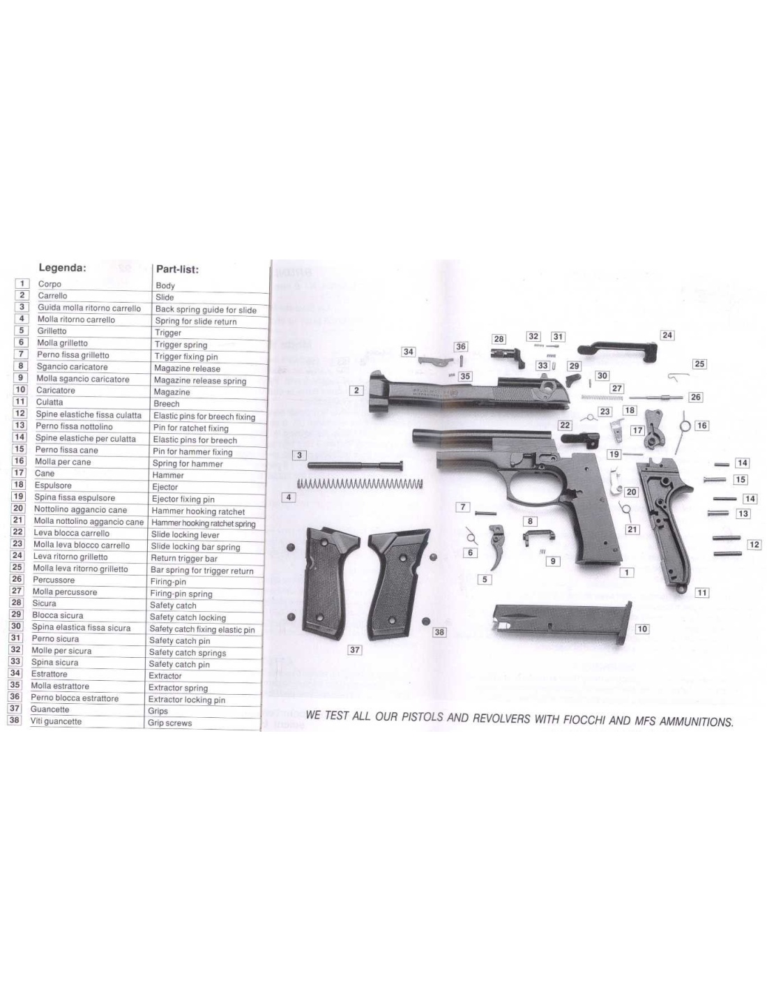 Pistola a salve bruni modello - Pistole a Salve | TFC Srl